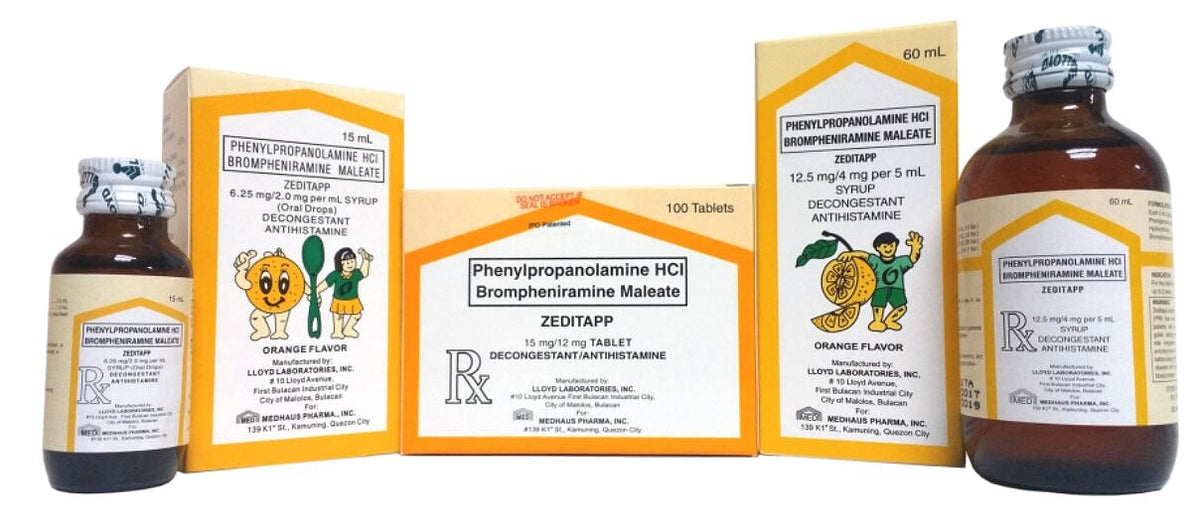Zeditapp (Phenylpropanolamine HCl + Brompheniramine Maleate) – The ...